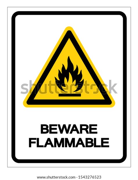 Beware Flammable Symbol Vector Illustration Isolate Stock Vector (Royalty Free) 1543276523 ...