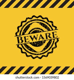 Beware Inside Warning Sign Black Grunge Stock Vector (Royalty Free ...
