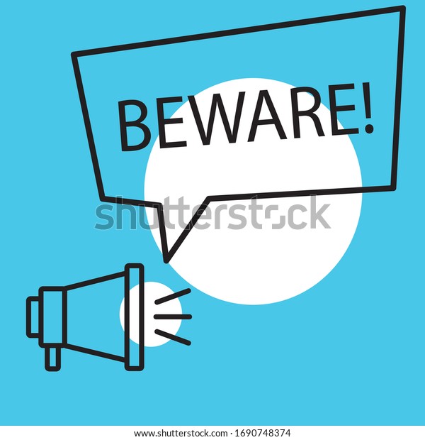 Beware Line Art Warning Icon Design Stock Vector (Royalty Free ...