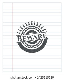 Beware Pencil Draw Vector Illustration Detailed Stock Vector (Royalty ...