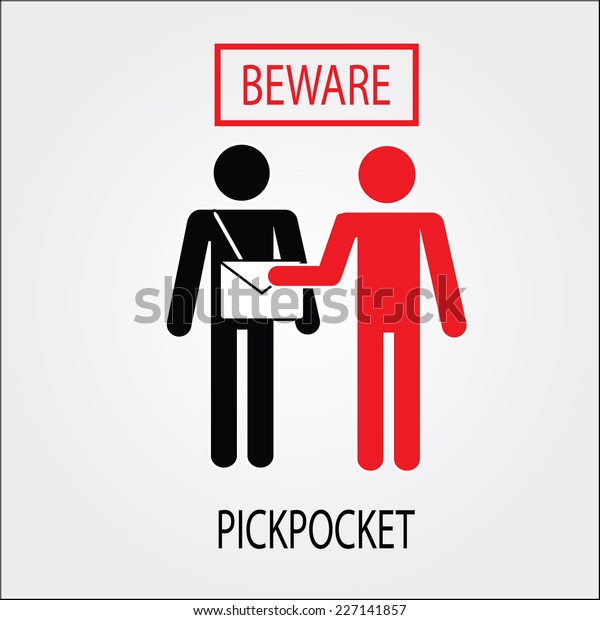 Beware Pickpocket Signpickpocket Icon Stock Vector (Royalty Free) 227141857