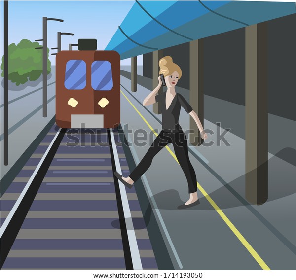 Beware Trains Do Not Cross Line Stock Vector (Royalty Free) 1714193050 ...
