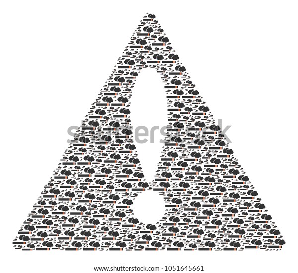 Beware Triangle Sign Concept Constructed Cigarette Stock Vector ...