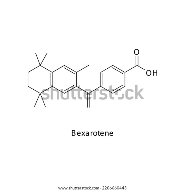 Bexarotene Molecule Flat Skeletal Structure 3rd Stock Vector (Royalty ...
