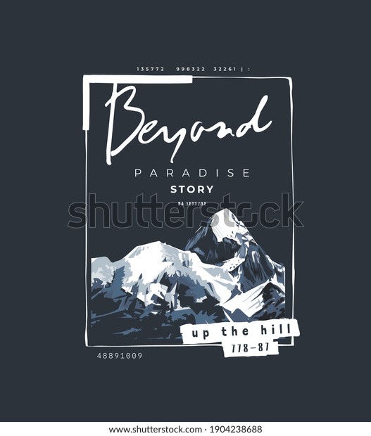 Beyond Slogan On Mountain Peak Background Stock Vector (Royalty Free ...