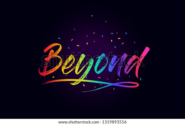Beyond Word Text Handwritten Rainbow Vibrant Stock Vector (Royalty Free ...