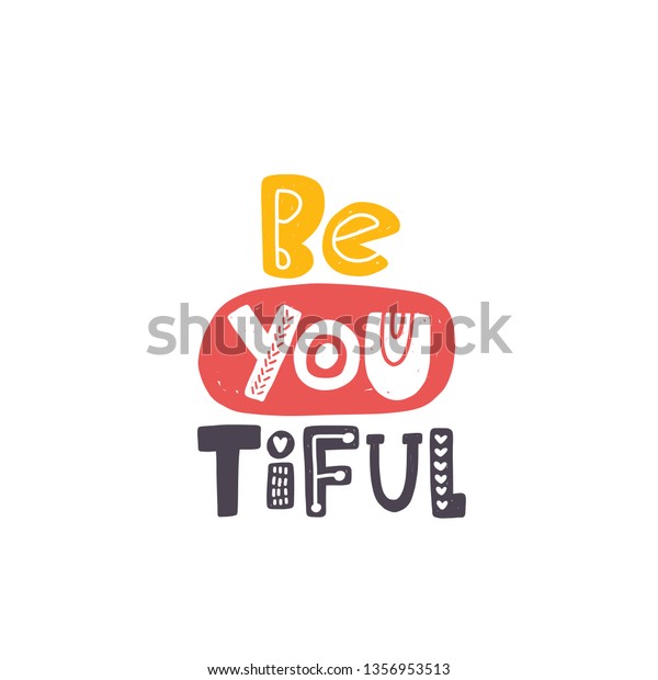 Beyoutiful Slogan Logo Icon Label Your: vector de stock (libre de ...