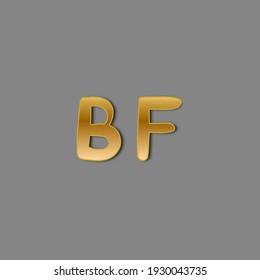 Bf Initial Gold Handwriting Logo Identity Stock Vector (Royalty Free ...