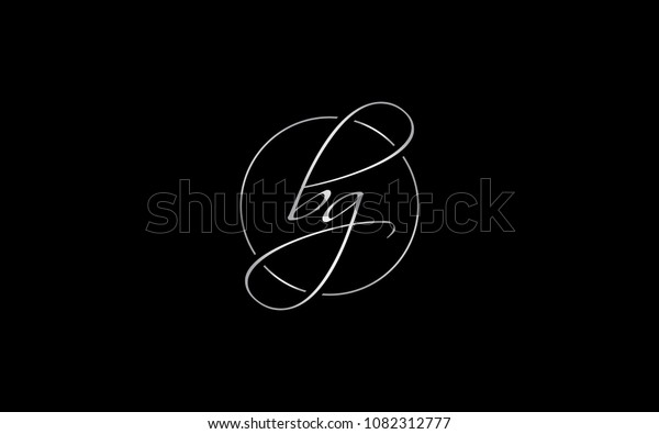 Bg Gb Circular Cursive Letter Initial : image vectorielle de stock ...