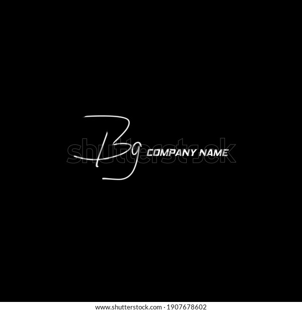 Bg Initial Handwriting Bg Handwritten Logo Stock Vector (Royalty Free ...