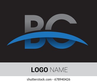 Bg Initial Logo Company Name Colored Stock Vector (Royalty Free ...
