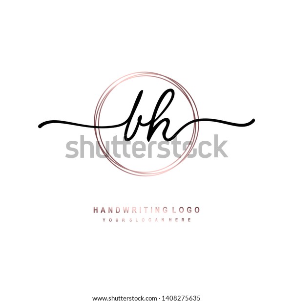 Bh Initial Signature Logo Handwriting Logo Stock Vector (Royalty Free ...