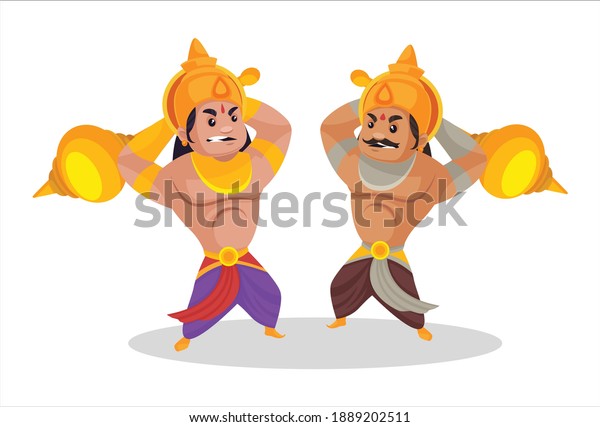 Bhima Fighting Duryodhana War Vector Graphic Stock Vector (Royalty Free ...