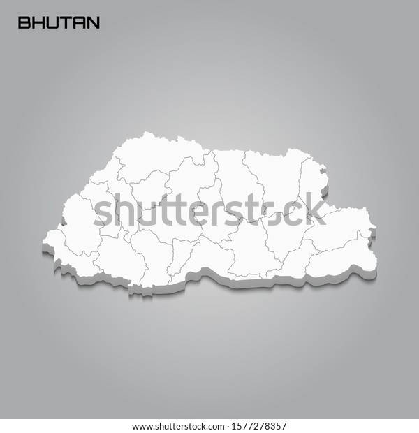 Bhutan 3d Map Borders Regions Vector 스톡 벡터(로열티 프리) 1577278357 ...