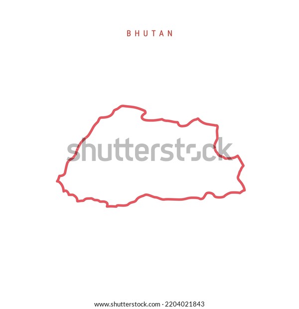 Bhutan Editable Outline Map Bhutanese Red Stock Vector (Royalty Free ...