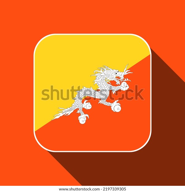 Bhutan Flag Official Colors Vector Illustration Stock Vector (Royalty ...