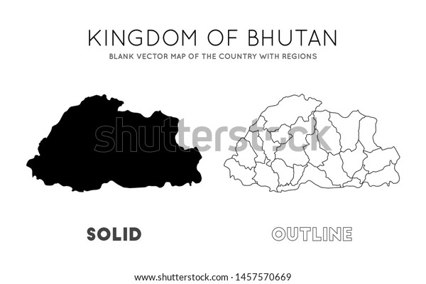 Bhutan Map Blank Vector Map Country Stock Vector (Royalty Free ...