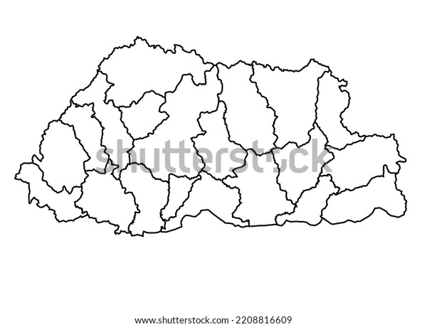 Bhutan Map Shadow Minimal Line Outline Stock Vector (Royalty Free ...