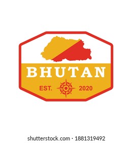 Bhutan Map Vector Asia Logo Stock Vector (Royalty Free) 1881319492 ...