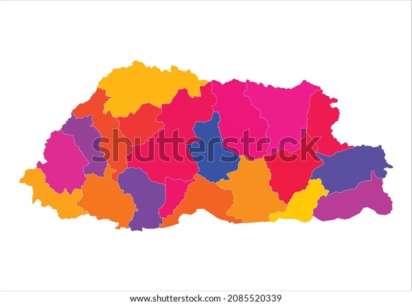Bhutan Vector Map Illustration Various Different: เวกเตอร์สต็อก (ปลอด ...