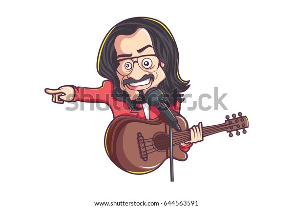Bhuvan Bam Playing Guitar Vector Illustration: vector de stock (libre ...