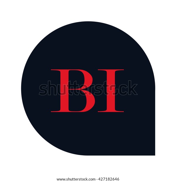 Bi Letters Red Abstract Black Background Stock Vector (Royalty Free ...