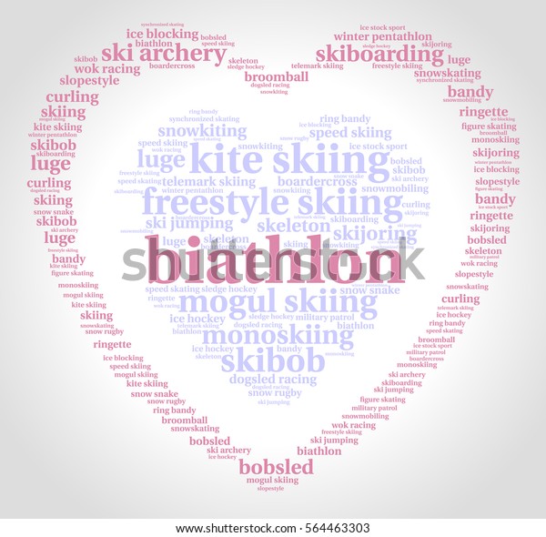 Biathlon Word Cloud Heart Inside Heart Stock Vector (Royalty Free ...