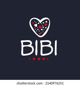 Bibi Calligraphy Female Name Vector Illustration Stock Vector (Royalty ...