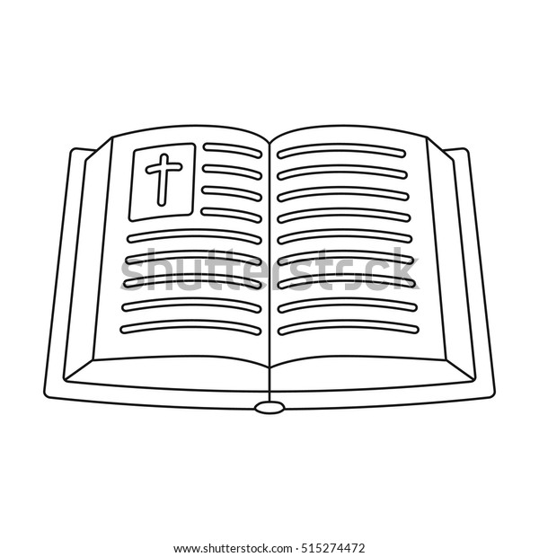 Bible Icon Outline Style Isolated On Stock Vector (Royalty Free ...