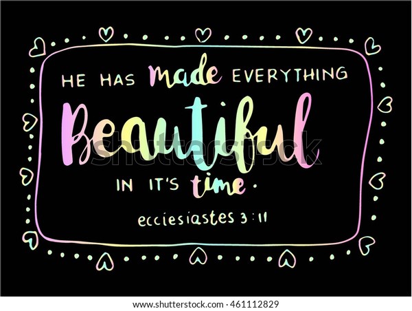 Bible Quote Has Made Everything Beautiful Stock Vector (Royalty Free ...