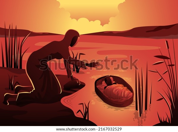 Biblical Illustration Set Jochebed Put Moses 库存矢量图（免版税）2167032529 ...