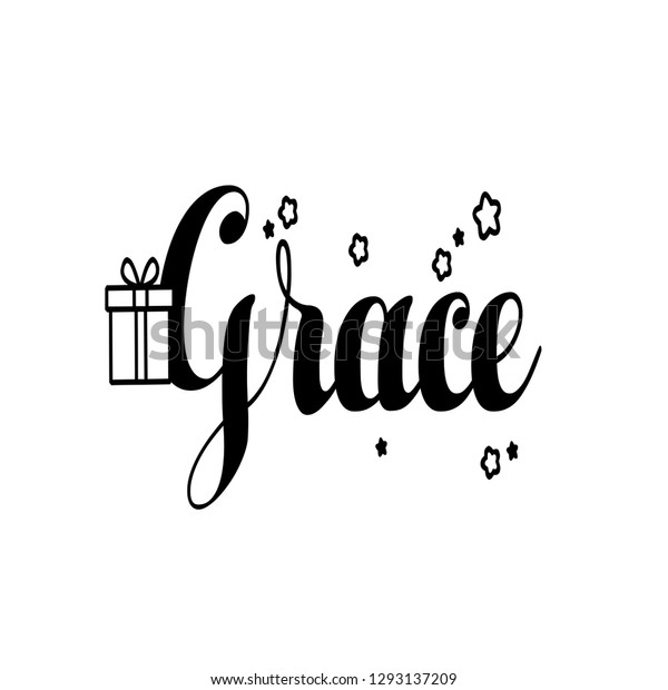 Biblical Phrase Grace Typography Print Use Stock Vector (Royalty Free ...