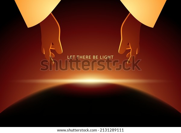 Biblical Vector Illustration Series Hand Creating Stock Vector (Royalty ...