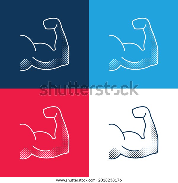 Biceps Blue Red Four Color Minimal Stock Vector (Royalty Free ...