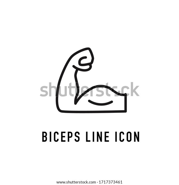 Biceps Icon Line Style On White Stock Vector (Royalty Free) 1717373461 ...