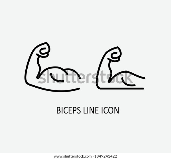 Biceps Icon Line Style On White Stock Vector (Royalty Free) 1849241422 ...