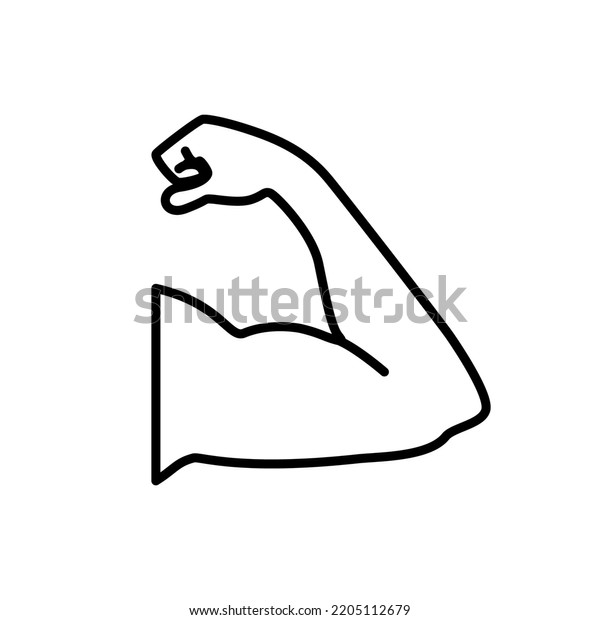 Biceps Line Icon Editable Stroke Vector Stock Vector (Royalty Free ...