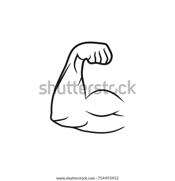 Biceps Muscle Arm Vector Illustration Line Stock Vector (Royalty Free ...