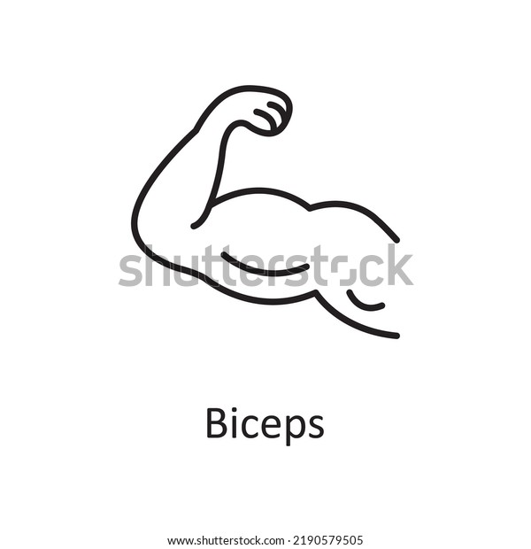 Biceps Vector Outline Icon Design Illustration Stock Vector (Royalty ...