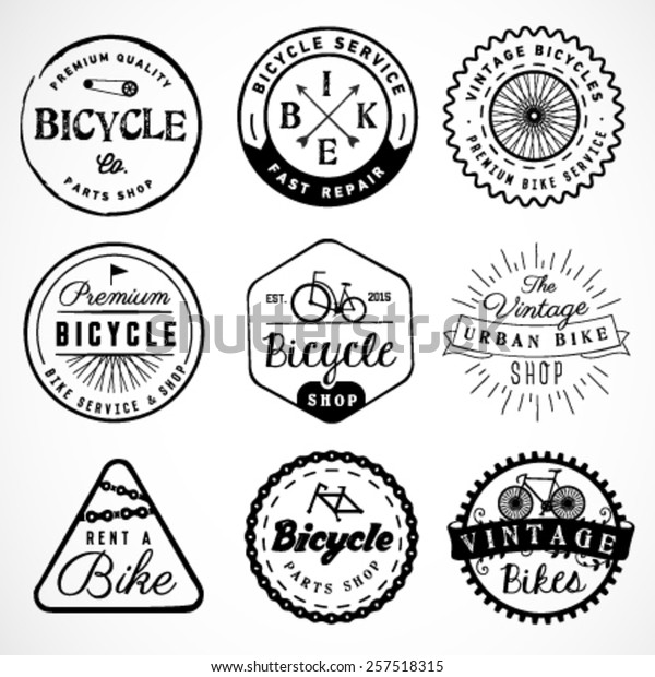 Bicycle Badges Labels Vintage Style Stock Vector (Royalty Free ...