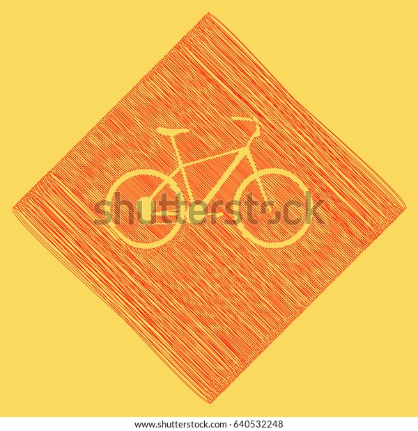Bicycle Bike Sign Vector Red Scribble Stock Vector (Royalty Free ...