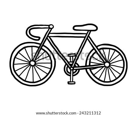 Bicycle Cartoon Vector Illustration Black White Stock Vector (Royalty ...