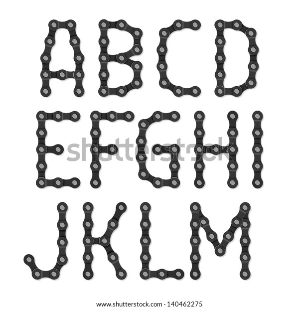 Bicycle Chain Alphabet Vector Stock Vector (Royalty Free) 140462275