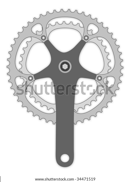 Bicycle Crankset Stock Vector (Royalty Free) 34471519
