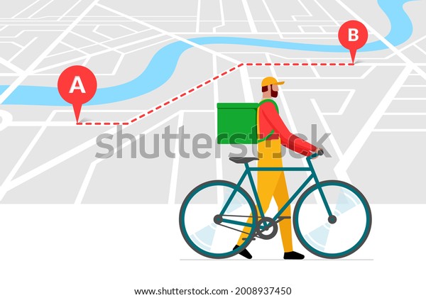 Bicycle Delivery Ordering Service Banner Design Stock Vector (Royalty ...