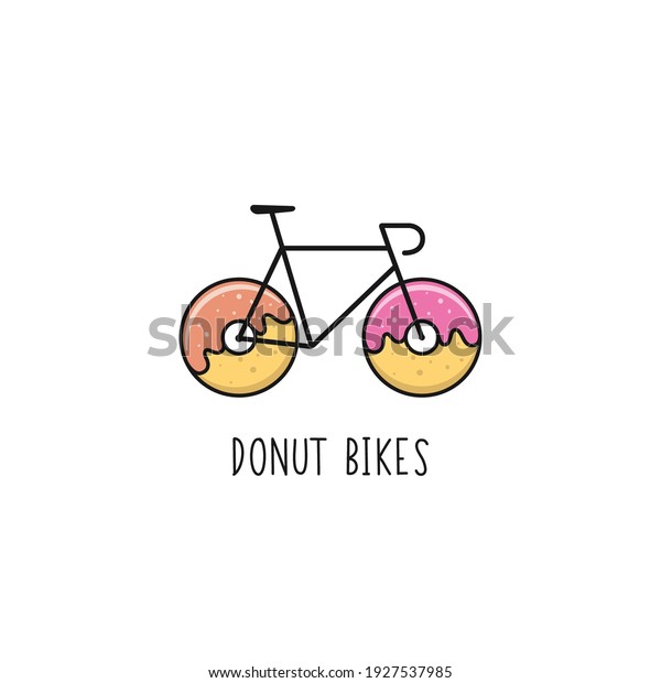 Bicycle Donuts Creative Donuts Shop Cafe Stock Vector (Royalty Free ...