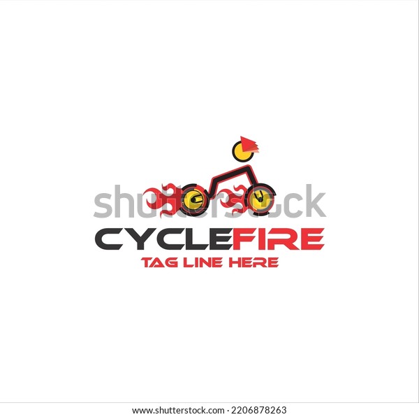 Bicycle Fire Red Design Logo Stock Vector (Royalty Free) 2206878263 ...