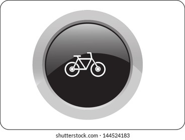 Bicycle Icon Button On White Background Stock Vector (Royalty Free ...