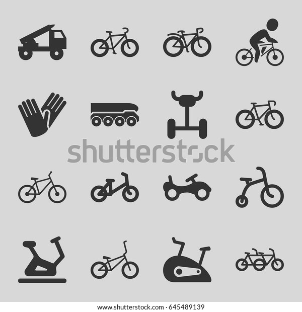 Bicycle Icons Set Set 16 Bicycle Stock Vector (Royalty Free) 645489139 ...