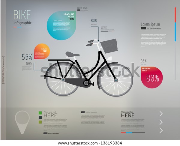 Bicycle Info Graphic Elements On Gray Stock Vector (Royalty Free ...